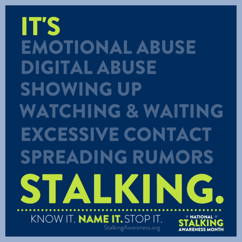Be Aware! It's National Stalking Awareness Month - AVDA